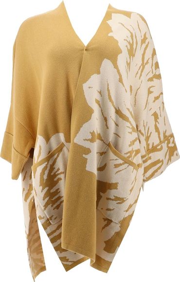 MarlaWynne | Tops | Marlawynne Jacquard Knit Drama Topper Prairie Sand ...